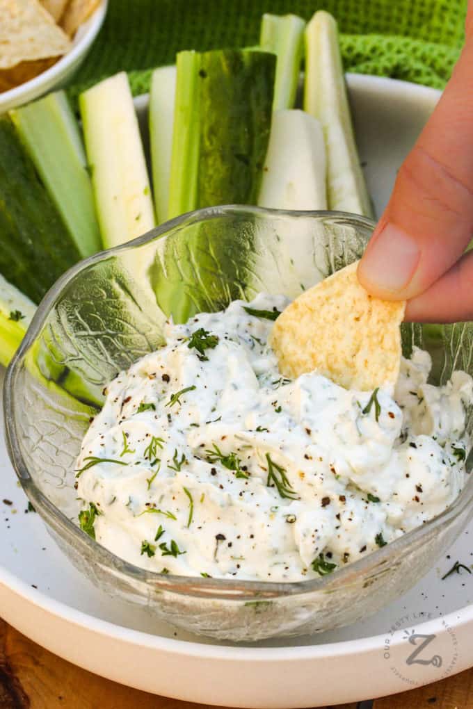 Dillionaire Dill Veggie Dip [so EASY!] - Our Zesty Life