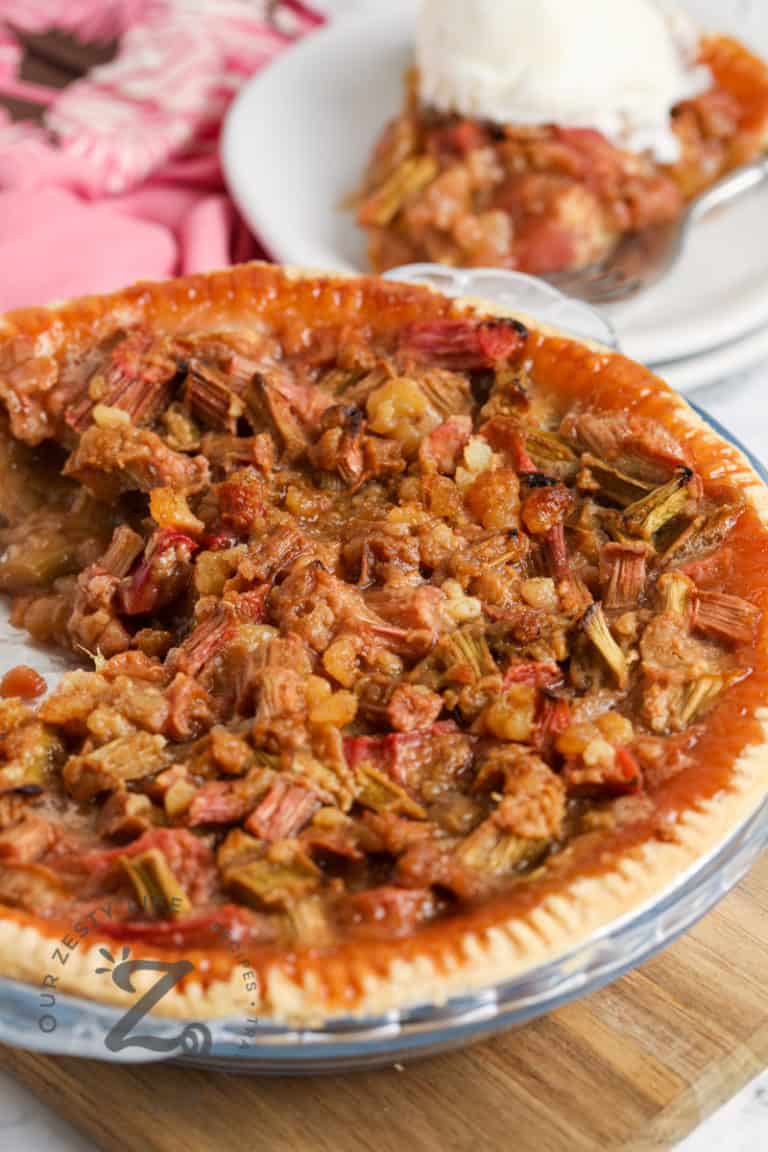 Ginger Rhubarb Pie {Made From Scratch!} - Our Zesty Life