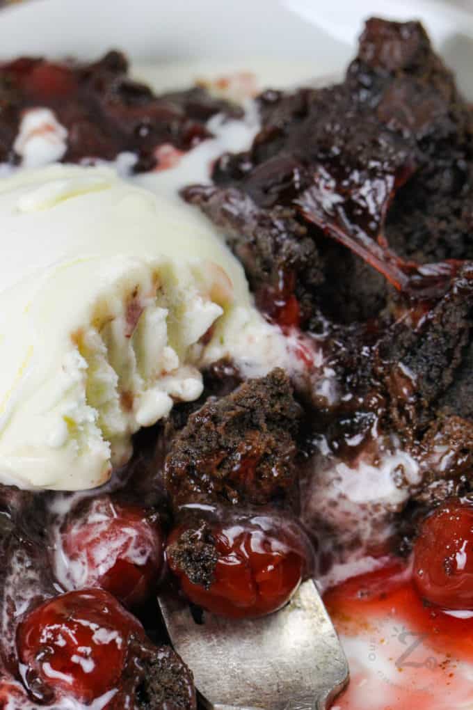 Chocolate Cherry Dump Cake (Only 4 Ingredients!) - Our Zesty Life