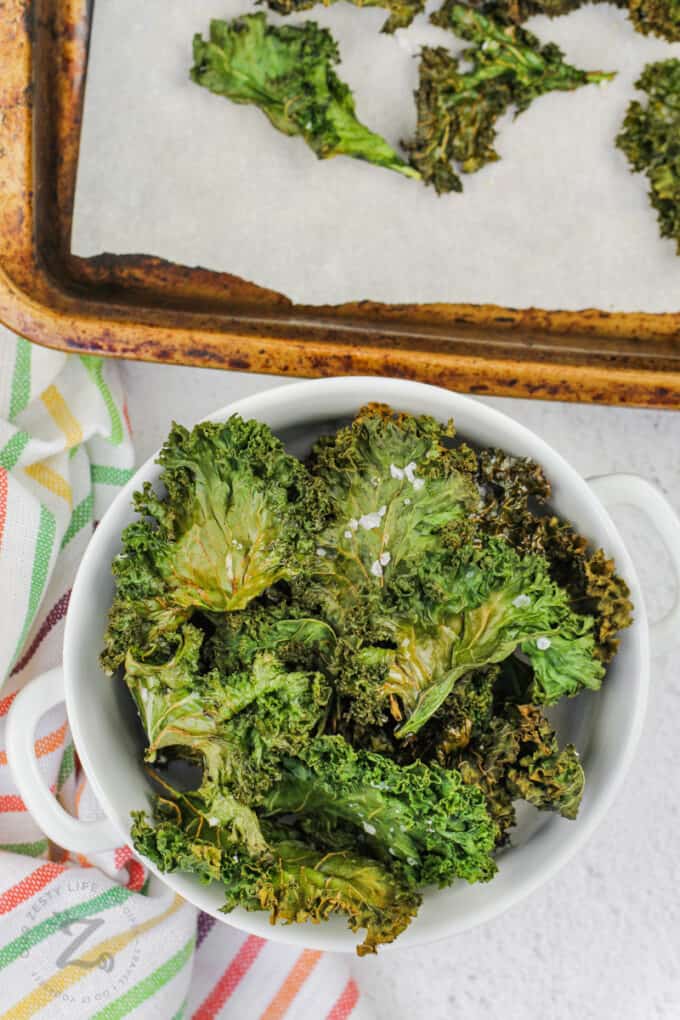 Baked Kale Chips (Crispy 20 Minute Snack Recipe!) - Our Zesty Life