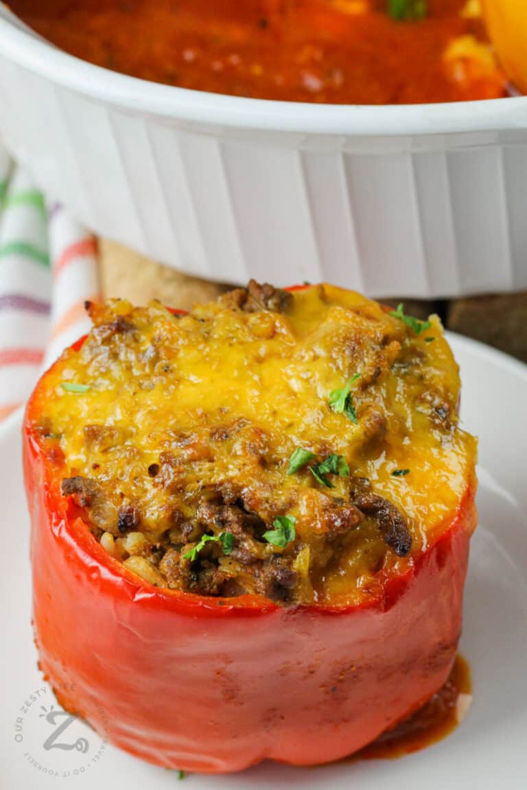 Easy Stuffed Peppers (With Minute Rice!) - Our Zesty Life