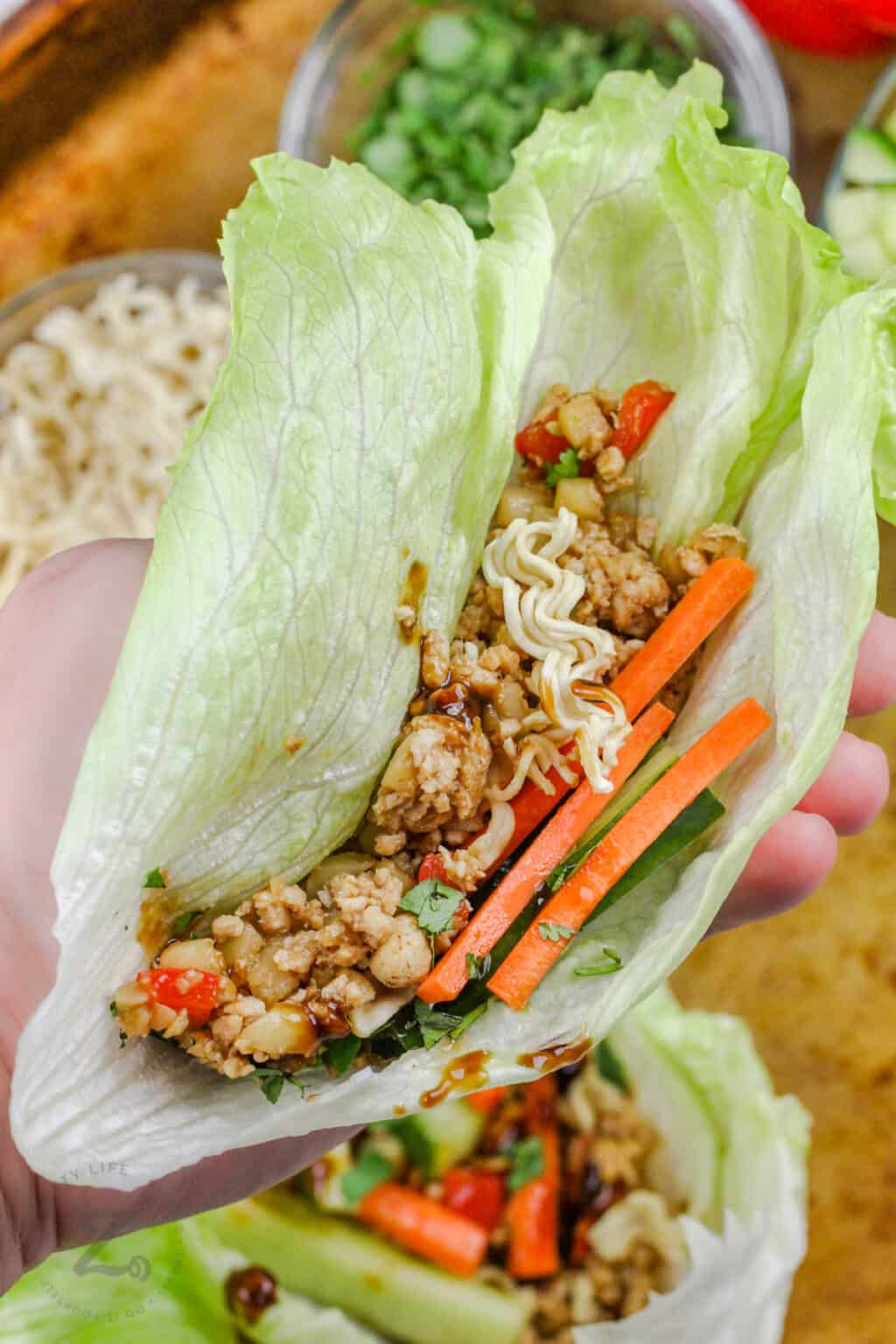 Easy Chicken Lettuce Wraps (Appetizer, Lunch or Dinner! - Our Zesty Life