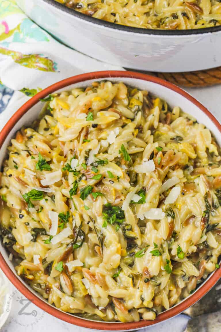 Parmesan Orzo With Basil (Cheesy And Delicious) - Our Zesty Life