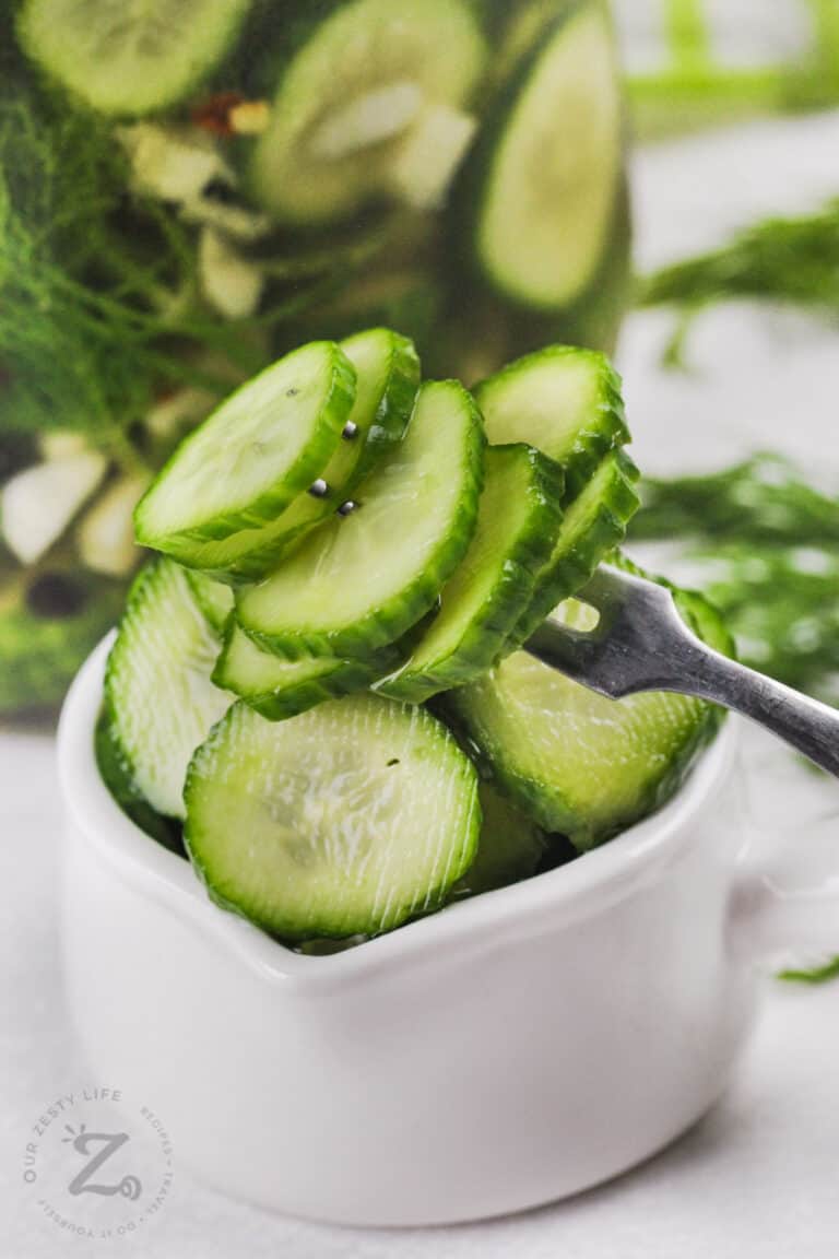 Quick Pickles (Easy Recipe With Dill!) - Our Zesty Life