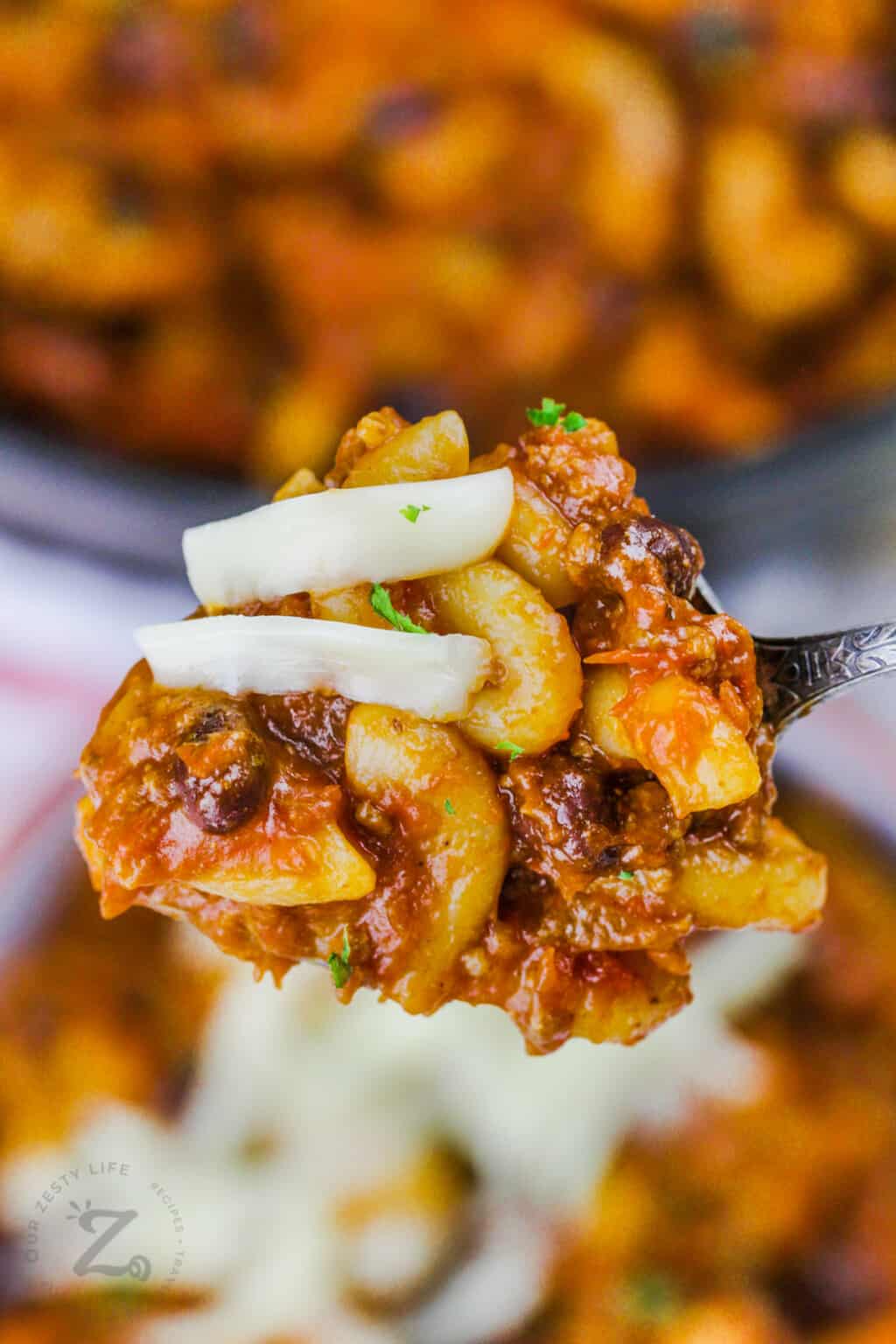 Chili Mac Recipe (Easy One Pot Recipe!) - Our Zesty Life