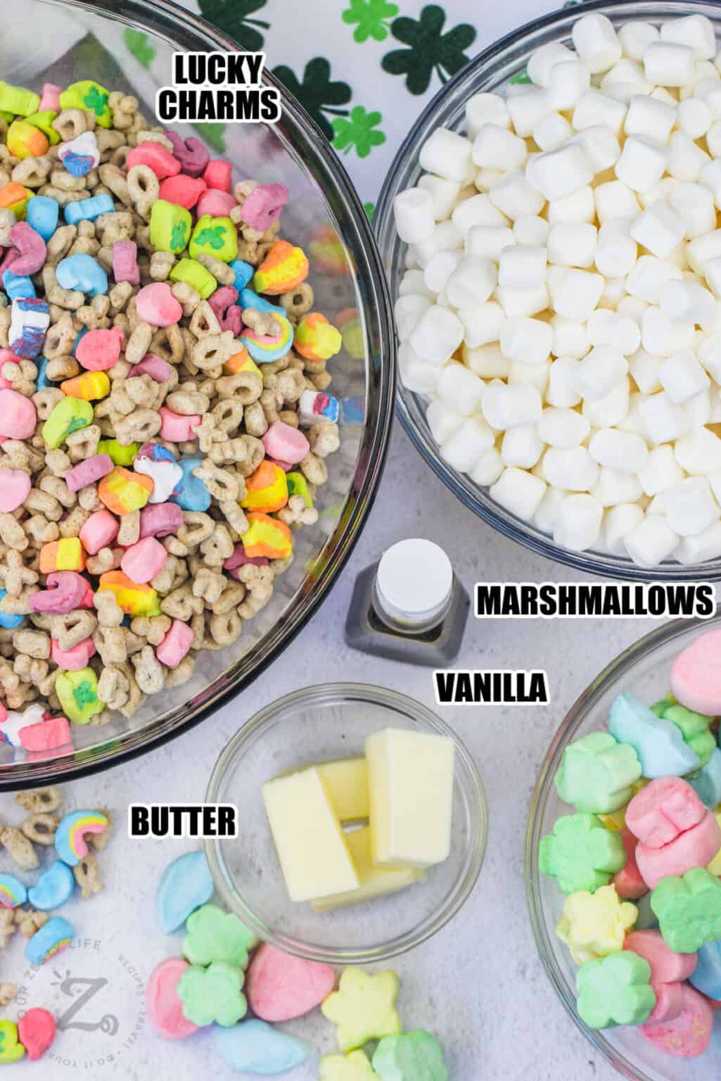 Lucky Charms Marshmallows Treats (4 Ingredients) - Our Zesty Life