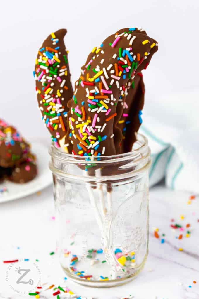 Chocolate Dipped Bananas (3 Ingredients!) - Our Zesty Life