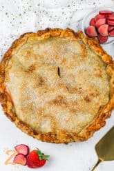 Strawberry Rhubarb Pie (Easy Prep!) - Our Zesty Life