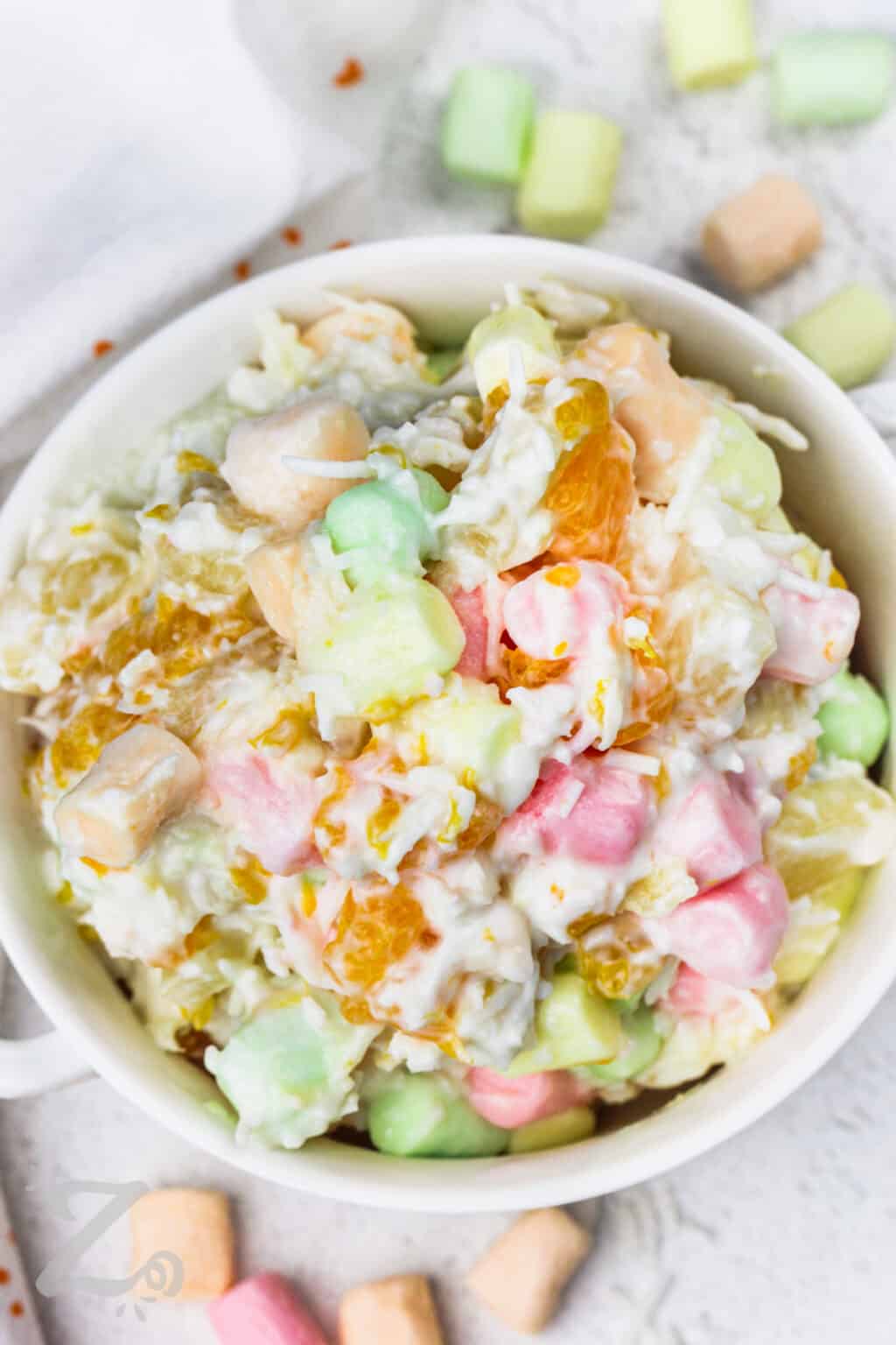 Marshmallow Salad (Easy 10 Minute Prep!) - Our Zesty Life