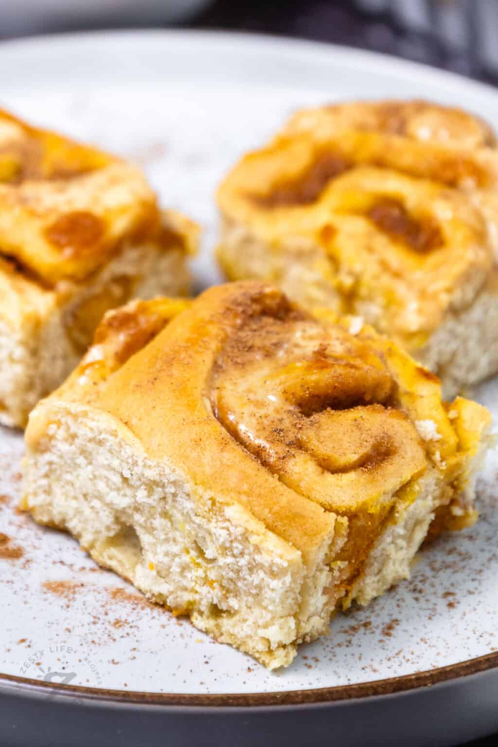 Pumpkin Cinnamon Rolls (Fluffy and Flavorful!) - Our Zesty Life