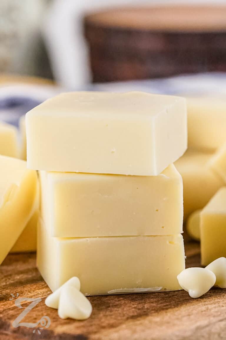 2 Ingredient Vanilla Fudge (5 Minute Prep!) - Our Zesty Life