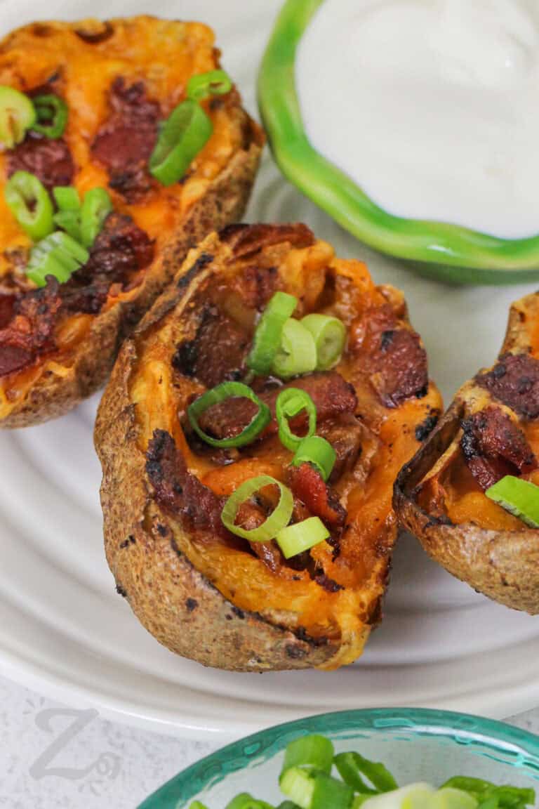 Potato Skins (Loaded with Bacon & Cheese!) - Our Zesty Life