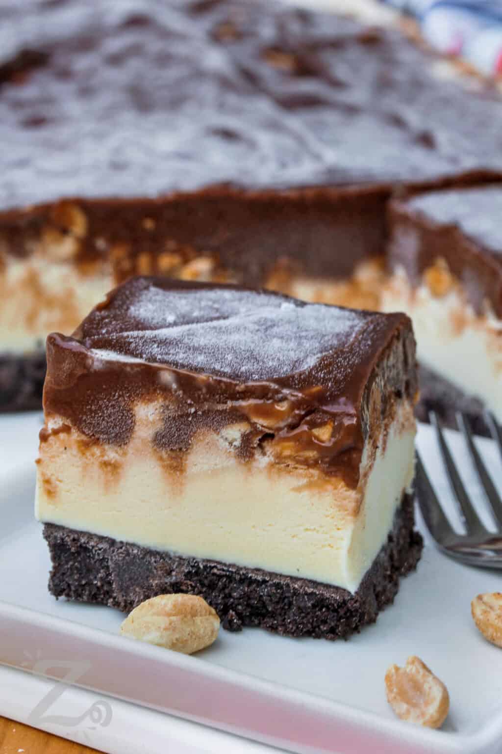 Buster Bar Ice Cream Cake (Cool and Creamy Dessert!) - Our Zesty Life