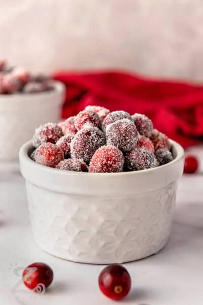 Sugared Cranberries (Just 2 ingredients!) - Our Zesty Life