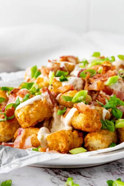 Loaded Tater Tots (Crispy & Cheesy) - Our Zesty Life