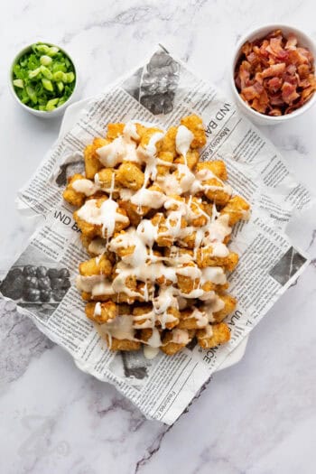 Loaded Tater Tots (Crispy & Cheesy) - Our Zesty Life