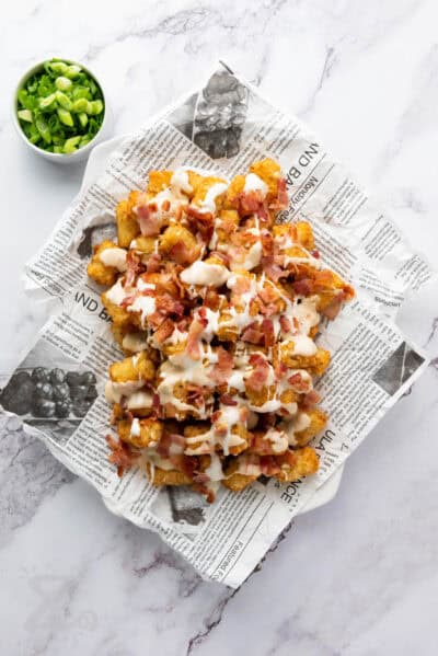 Loaded Tater Tots (Crispy & Cheesy) - Our Zesty Life