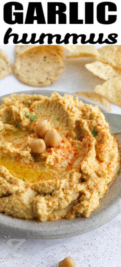 Garlic Hummus Recipe (Ready in 5 Minutes!) - Our Zesty Life